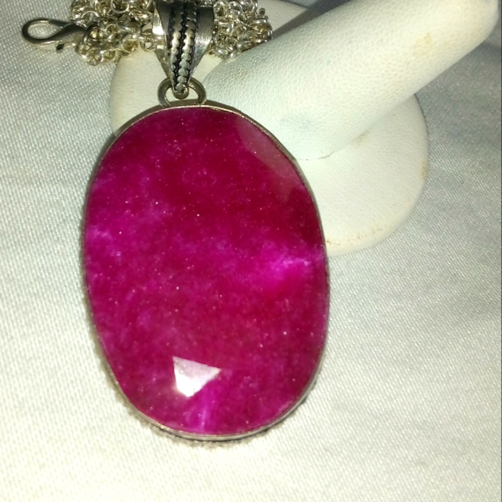 Huge Vintage Cherry Ruby Pendant - Gem